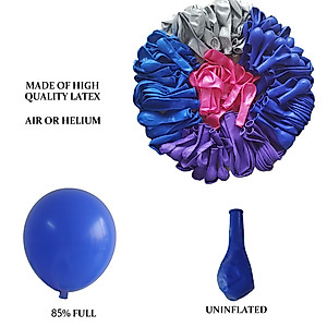 HYOWCHI Stitch Party Supplies - 170 Pcs Cartoon Stitch Balloon Garland Arch Kit, Purple Blue Silver Latex Balloon Arch For Hawaii Theme Stitch Baby Shower Birthday Party Decorations