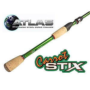 Collapsible 2 Piece Carrot Stix Spinning Wild Wild Green PRO Greenwater Inshore Fishing Rod (7'6" Medium)