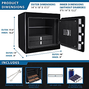 Barska White Keypad Dark Interior Jewelry Safe, Black