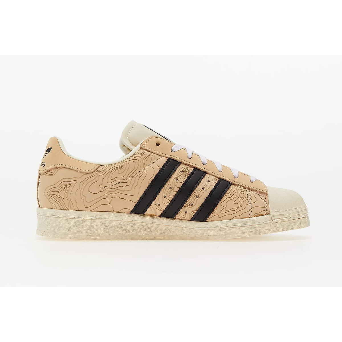 adidas Originals Mens Superstar 82 Classic Low Top Sneaker Shoe, Beige/Black/Core White, 9