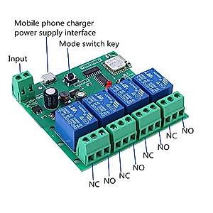 4 Channel Relay WiFi Module DC 12V 24V Switch Interlock Inching Self-Locking APP Remote Controller for Garage Door Smart Home Devices