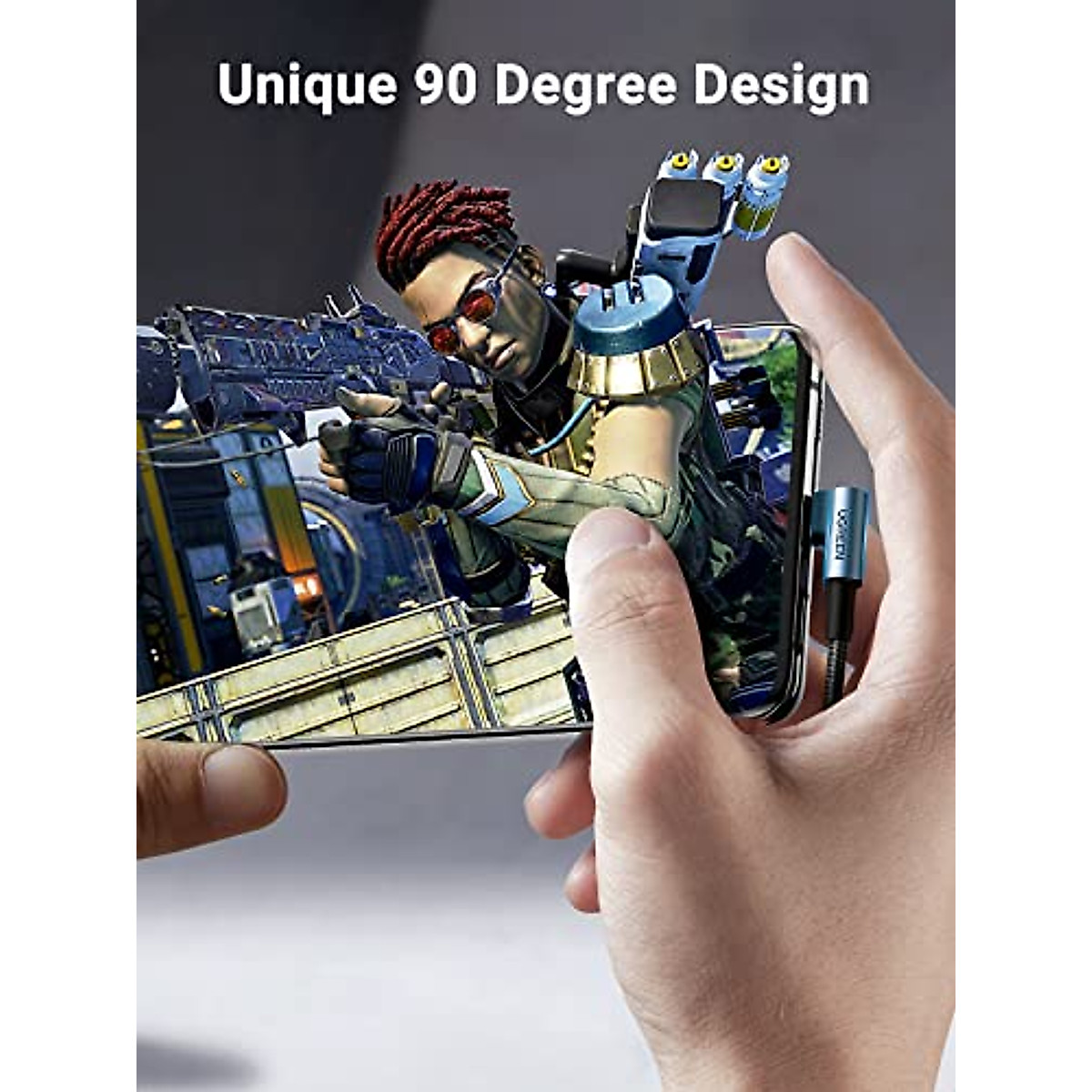 UGREEN 100W USB C Cable 90 Degree Type C Charging Cable Compatible with MacBook Pro 2022, iPad Pro 2022, Elitebook, Dell XPS, Samsung Galaxy S23/S22/Z Fold, Pixel, PS5, Switch, etc. 6.6FT