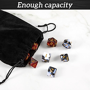 2 Set 11 Dice Set Polyhedral Dice Set Multisided Dice Set Smooth Touch with Drawstring Bag Compatible with RPG MTG Table Game Dice, 22 Pieces