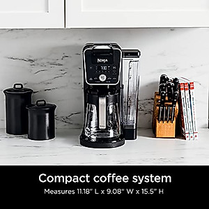 Ninja CFP201 DualBrew System 12-Cup Coffee Maker, Single-Serve for Grounds & K-Cup Pod Compatible, 3 Brew Styles, 60-oz. Water Reservoir & Carafe, Black