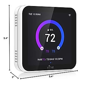 vine Smart Thermostat Larger Color Screen Thermostats for Home Heat and AC, 7 Day Programmable WiFi Thermostat App Control Compatible with Alexa and Google Assistant, C-Wire Required