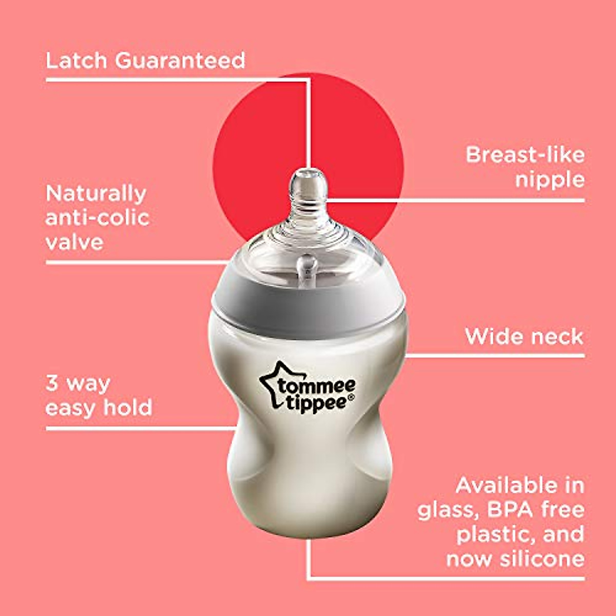 Tommee Tippee Closer to Nature, Newborn Baby Bottle Starter Set – Pink, Girl