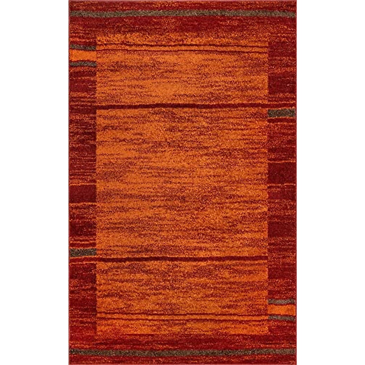 Unique Loom Autumn Collection Modern Contemporary Casual Abstract Area Rug, Rectangular 5' 0 x 8' 0, Terracotta/Burgundy Border