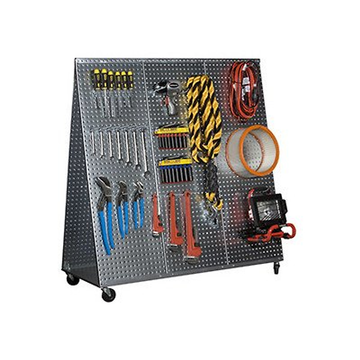 48" x 20" "A" Frame Metal Pegboard WOW Tool Cart with Wheels