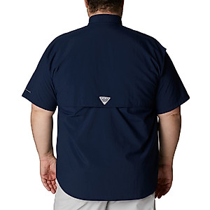 Columbia Men's Bahama II UPF 30 Short Sleeve PFG Fishing Shirt, Collegiate Navy, Large