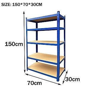 ANSIMIDA 5 Tiers Steel Shelves for Storage Heavy Duty Garage Organization Utility Shelf Rack for Books, Kitchenware, Tools Bolt-Free Assembly 59x27.5x11.8 inch