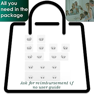 Jovware Shower Caddy Adhesive Replacement Stickers, Replacement Adhesive for Shower Caddy, Shower Organizer Adhesive Replacement, Adhesive for Shower Caddy Assorted Wire Hook 10 Pack