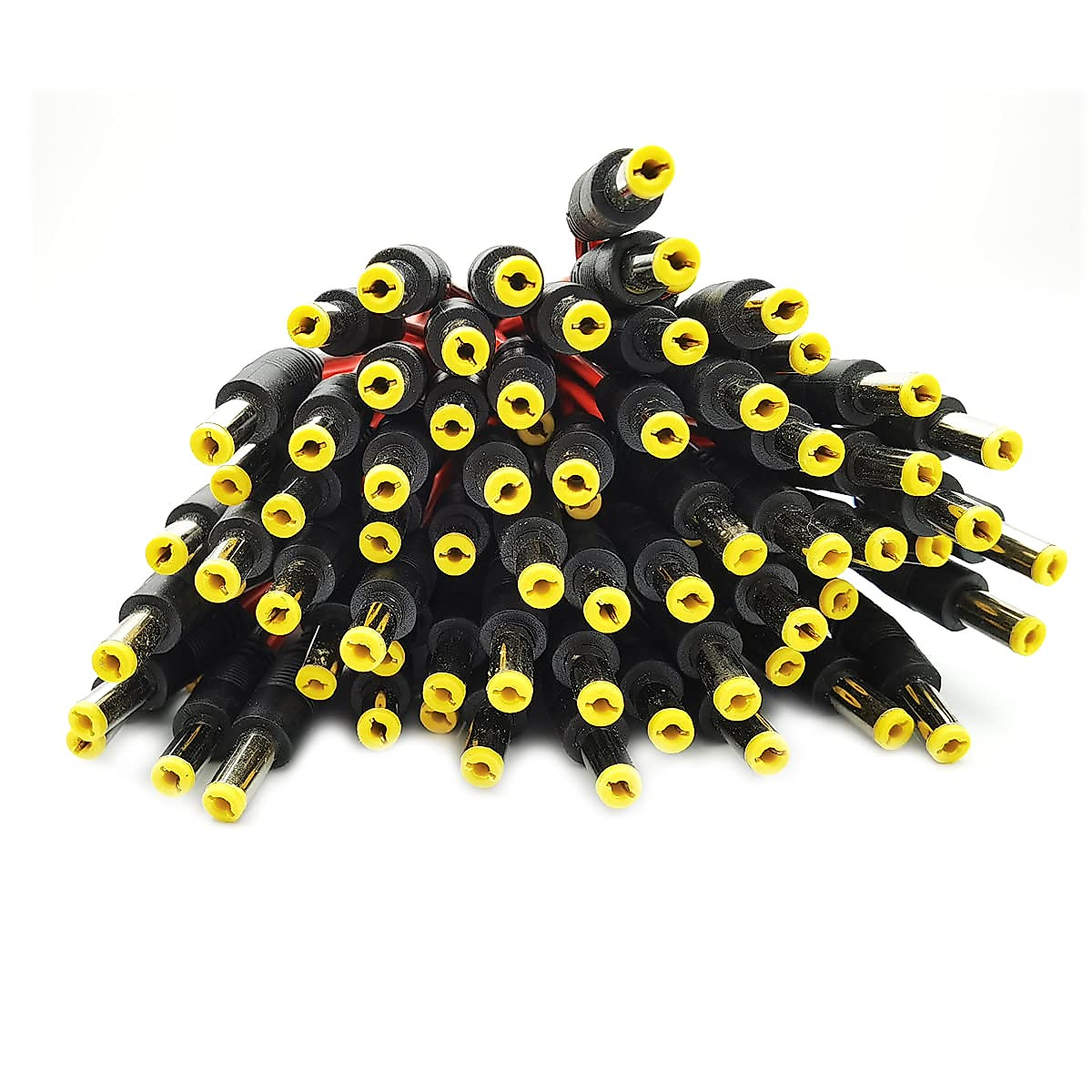 DEVMO 20PCS DC Power Jack Socket Connector 5.5 x 2.1mm DC-005 Black Barrel-Type PCB Mount + 12V DC Power Jack Connector Cable