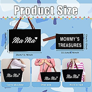Sadnyy 2 Pcs Mama Bag for Hospital Canvas Tote Bag with Pouch Mom Diaper Bag for Labor and Delivery (Black)