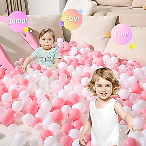 STARBOLO Ball Pit Balls for Kids - 100 Pieces Crush Proof Stress Balls BPA&Phthalate Free Non-Toxic Soft Plastic Ball for Baby Birthday Pool Play Water Toy Wedding Playpen Pit Accessories (Pink)