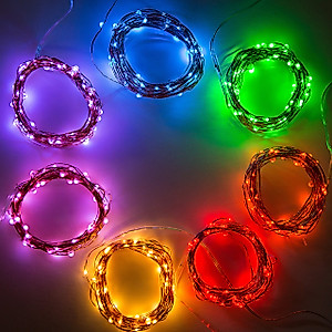 Hometown Evolution, Inc. Blue Fairy Lights - Battery Operated - 6 Foot 20 Blue LED Micro lights on Copper Wire - Waterproof for Indoor and Outdoor Use