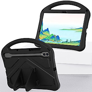 ESSTORE Kids Case Compatible with Samsung Galaxy Tab S9 11"/Tab S9 FE 10.9"/Tab S8 11"/Tab S7 11" Shockproof Children Friendly EVA Foam Protective Stand Handle Cover with Shoulder