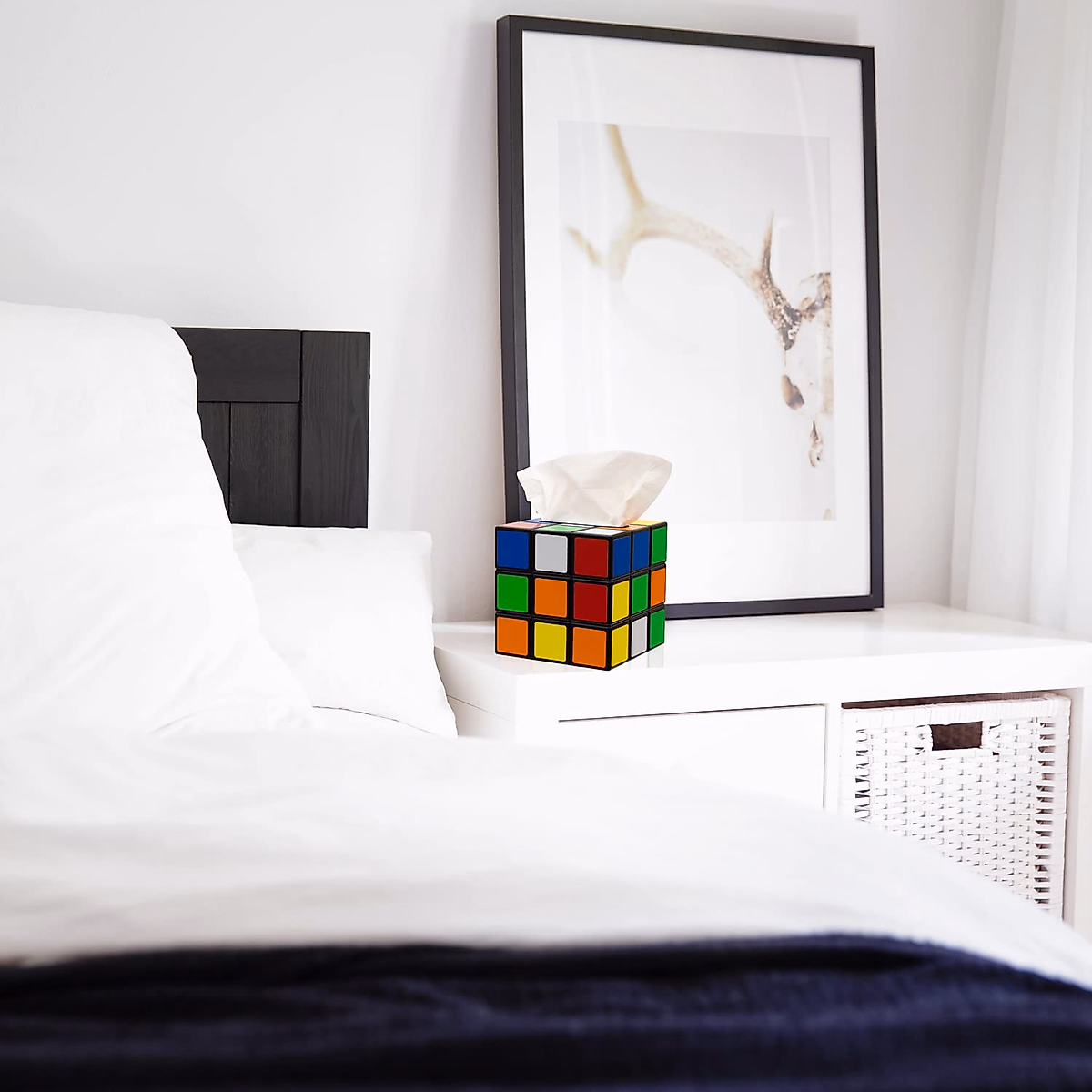 getDigital Plastic Magic Cube Tissue Box Cover, Holder for Square Tissue Boxes with Magnetic Lock, Multi Color