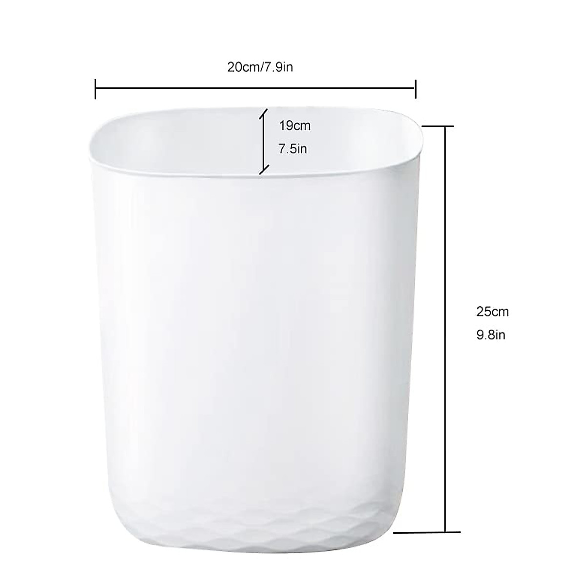 Feisco 2.4 Gallon Trash Can Wastebasket with 60 Counts of Trash Bag,Small Trash Can Garbage Container Bin for Bathroom Bedroom Kitchen Office (White)