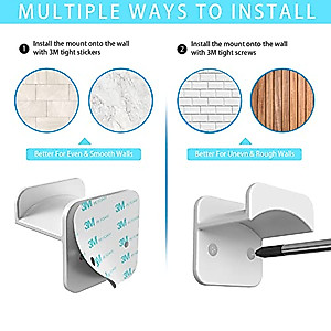 ICERO Hat Hooks for Wall (8 Pack),Hat Hangers for Wall,Hat Rack,Baseball Cap Holder,Hooks for Disney Ears,The Option to Stick or Screw into The Wall,Super Sturdy,White