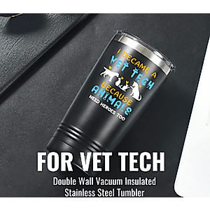 Onebttl Vet Tech Gifts, Appreciation Gifts for Veterinary Technologists on Christmas, Birthday and End of Year, 20 oz Stainless Steel Insulated Tumbler - Heroes