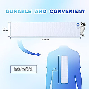 SEERWAY Scat Pet Shock Mat Indoor, Safe Shock Training Pads for Dogs and Cats, Electric Repellent Training Mat Keeps Pets Off,Various Size and Shape, 3 Training Modes, Battery Operated (60"x12")