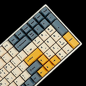145 Apricot Yellow Korean Dye-Sub Mac Keycaps Thick PBT Cherry Profile Key caps for TKL 61 64 68 75 87 96 104 108 GMMK MX Mechanical Keyboard