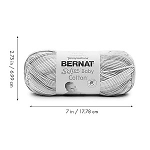 Bernat Softee Baby Cotton Feather Gray Yarn - 3 Pack of 120g/4.25oz - Blend - 3 DK (Light) - 254 Yards - Knitting/Crochet