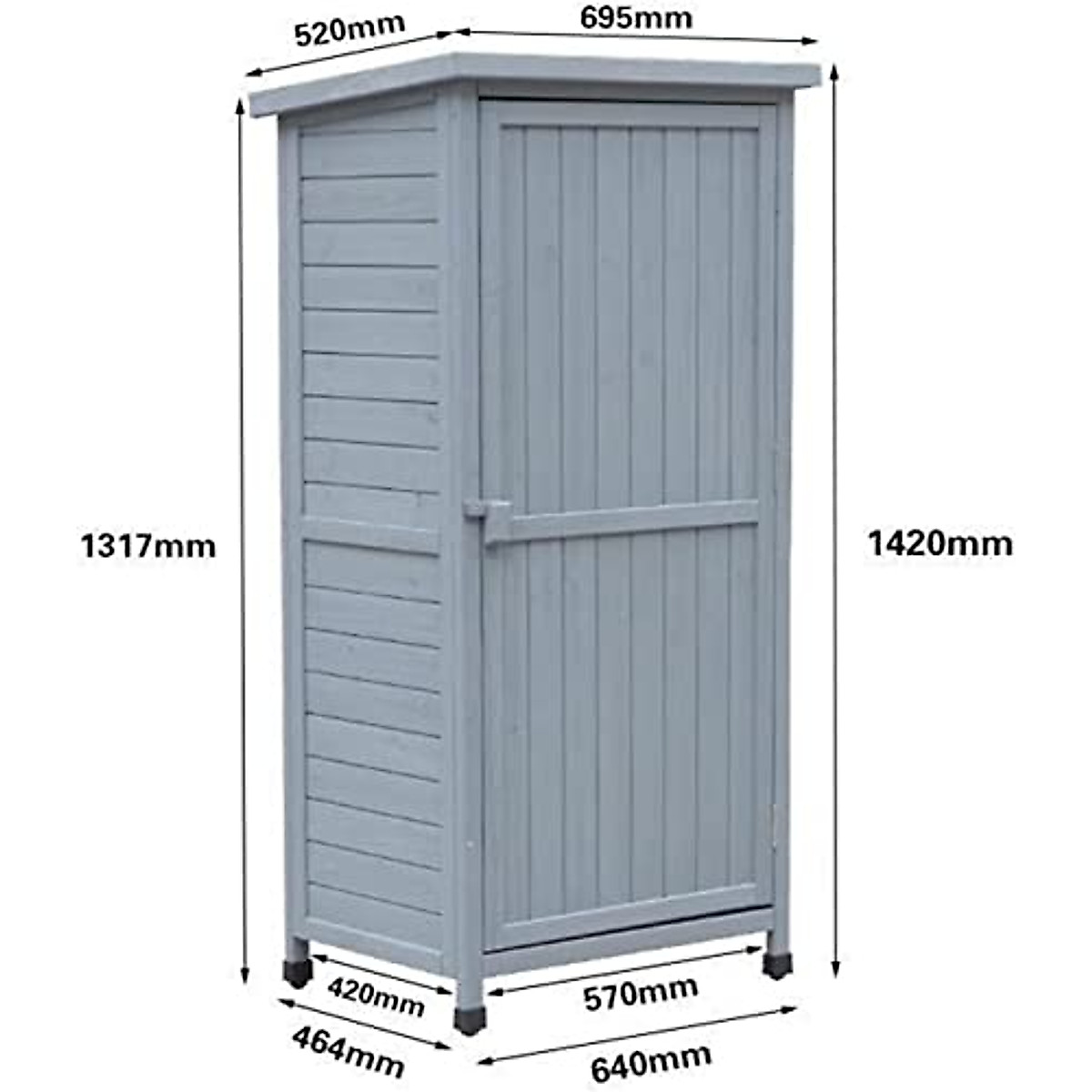 MUWIZ Outdoor Storage Shed, Storage Shed and Tool Shed Large Outdoor Storage Shed, Solid Wood Garden Shed w/Laminate, Waterproof Outside Tool Shed