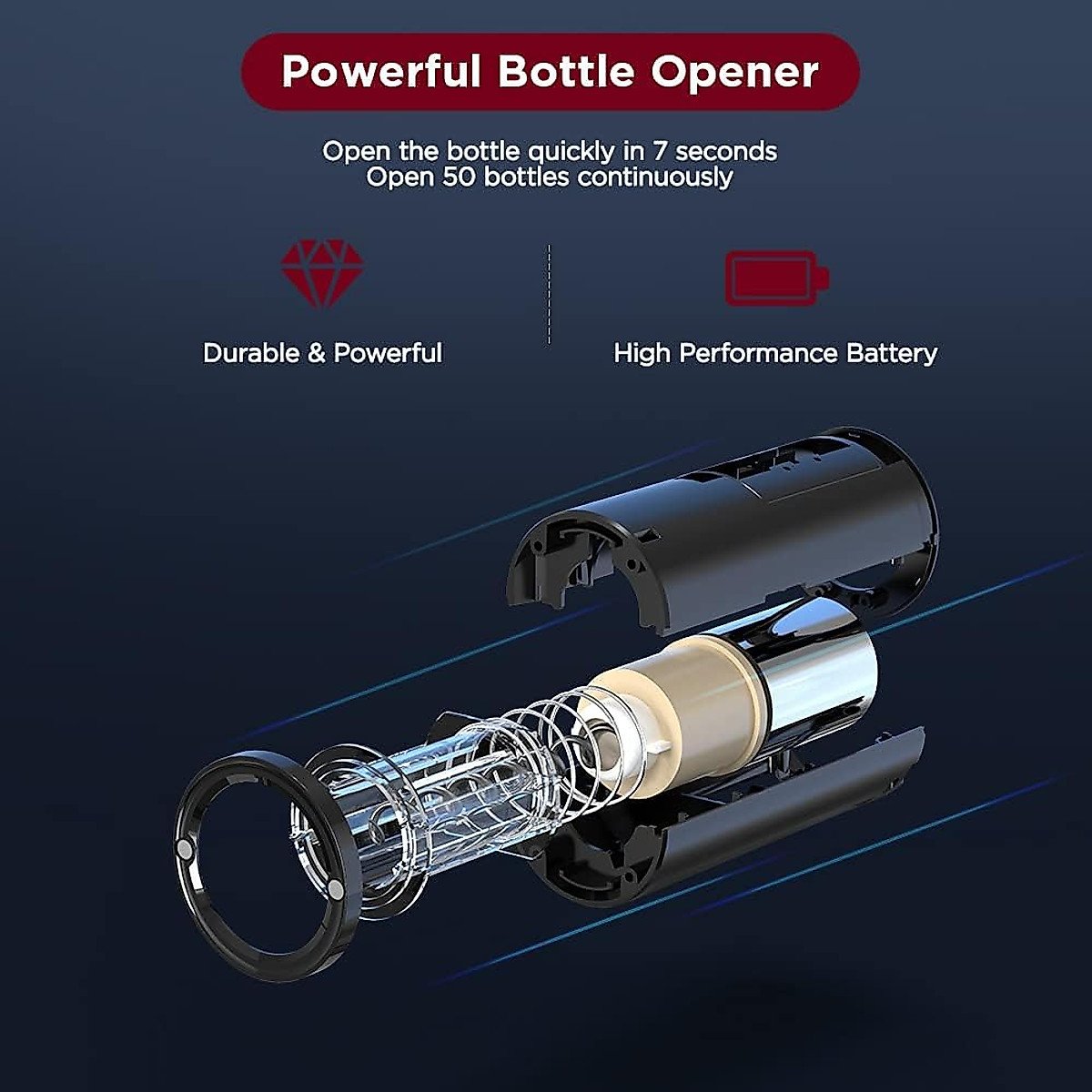 Electric Wine Bottle Opener, Lecone 8-in-1 Electric Wine Opener with Charging Base, Aerator & Pourer, Foil Cutter, 2 Vacuum Stoppers, Coaster & Ice Cubes, Stainless Steel Wine Opener Electric Gift Set