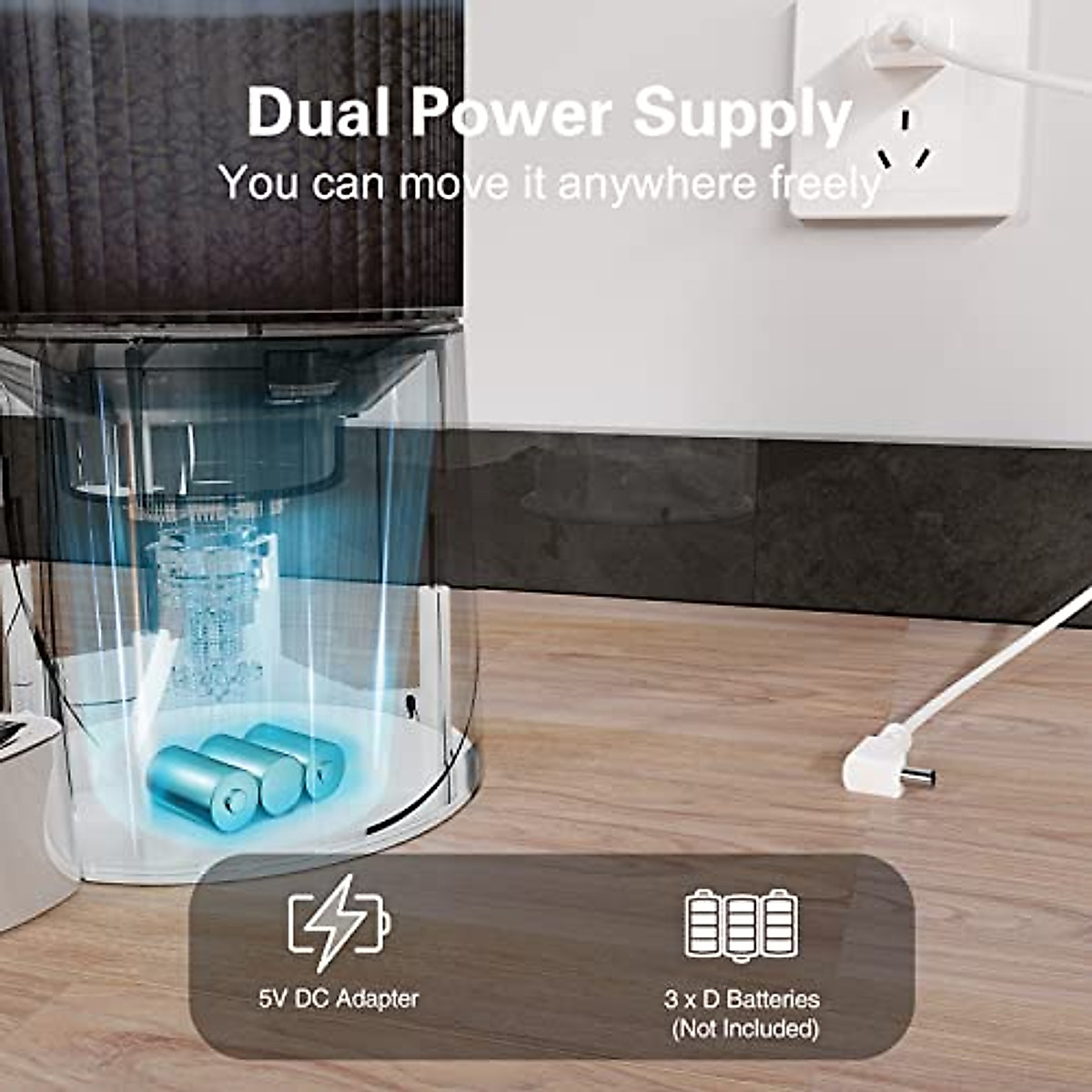 KESTERRA Automatic Cat Feeder, 4L Auto Dry Food Dispenser Small Dog Pet Feeder with 4 Meals Per Day Programmable Timed, 10s Voice Recorder, Twist Lock Lid, Stainless Steel Bowl, Dual Power Supply Blue