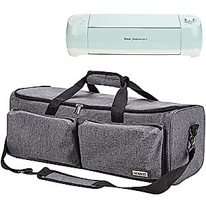 HOMEST Carrying Case Compatible with Cricut Explore Air 2, Cricut Maker, Die Cut Machine Tote, Grey (Patent Design)