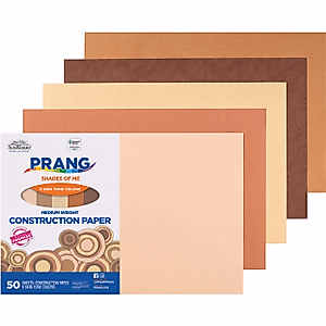 Prang (Formerly SunWorks) Shades of Me Construction Paper, 5 Assorted Skin Tone Colors, 12" x 18", 50 Sheets