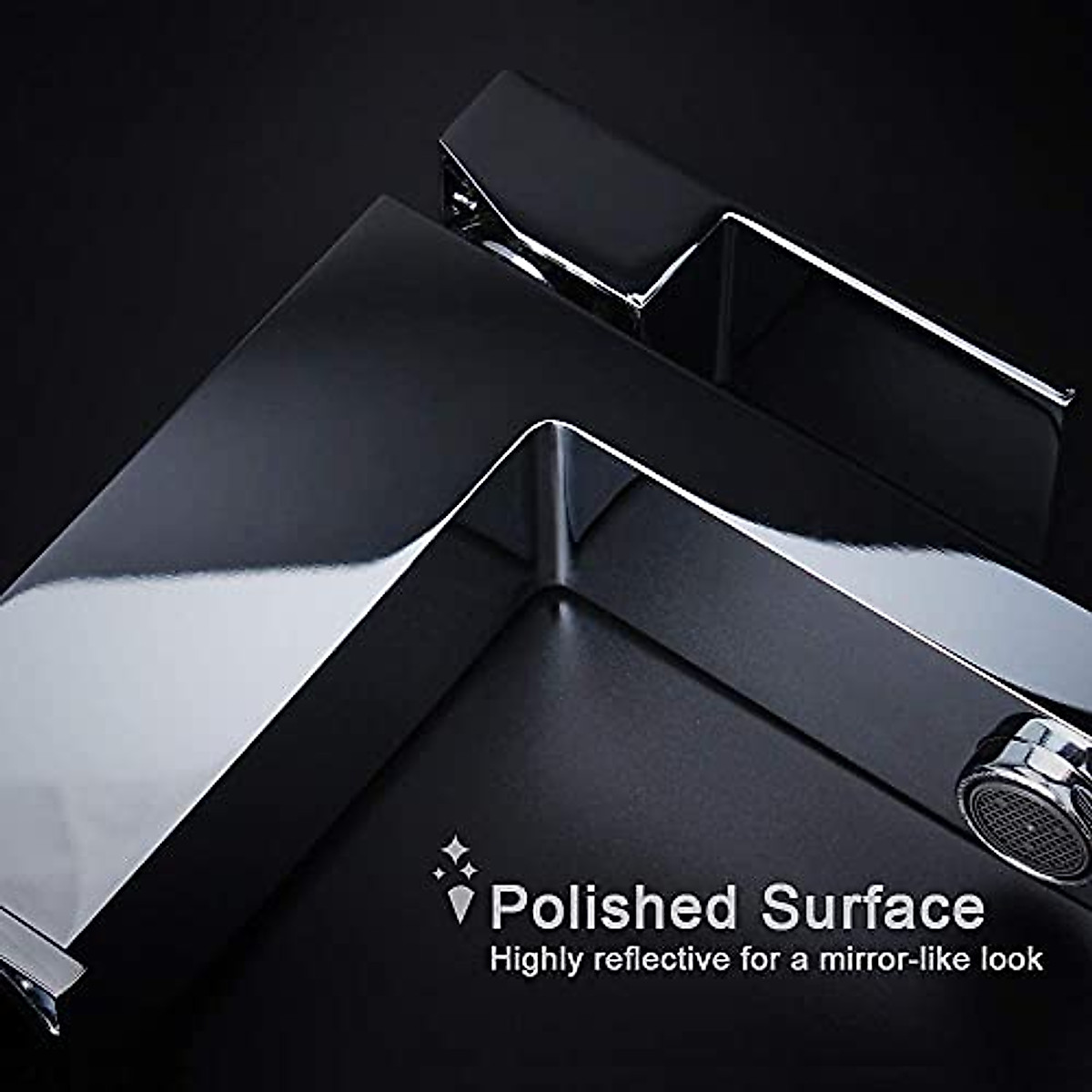 CELAENO Single Hole Bathroom Faucet, Modern Single Handle Bathroom Faucet with All Metal Pop Up Drain, Chrome Heavy Duty Square Bathroom Sink Faucet