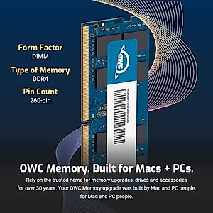 OWC 32GB (2 x 16GB) PC21300 DDR4 2666MHz 260pin SO-DIMMs Memory Ram Module, Compatible with Mac Mini 2018, iMac 2019 and up, and Compatible PCs, (OWC2666DDR4S32P)