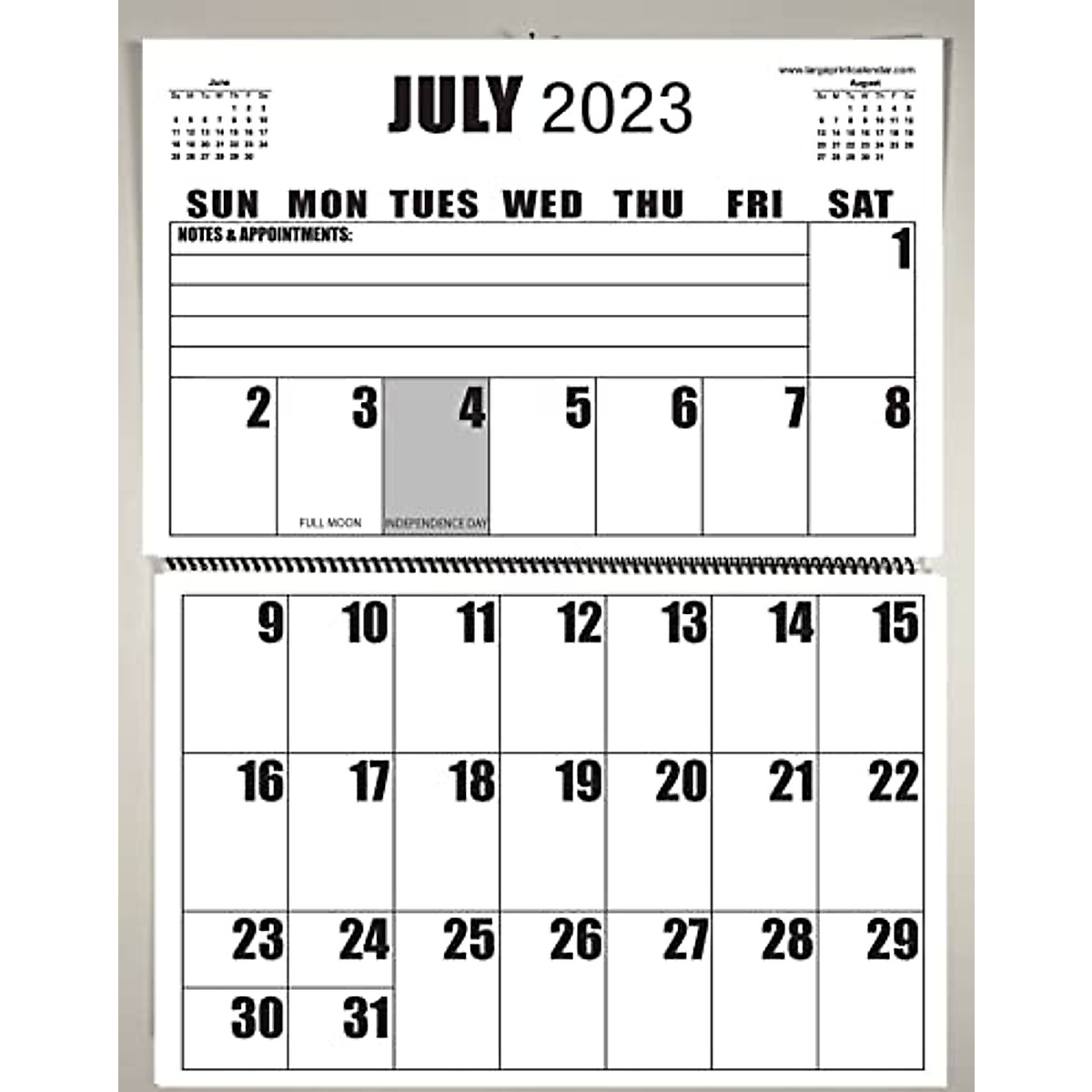Jumbo Large Print 2023 Wall Calendar | 13-months | 17" x 22" hanging on wall | 17" x 11" closed