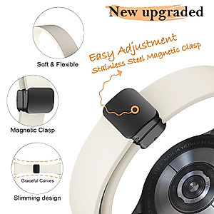 Magnetic Silicone Bands for Samsung Galaxy Watch 7 6 5 4 FE 40mm 44mm,20mm Soft Silicone with D-Buckle Slim Wistband Sport Strap for Galaxy Watch 6 classic/5 Pro/4 Classic/Active 2 Band Women Men