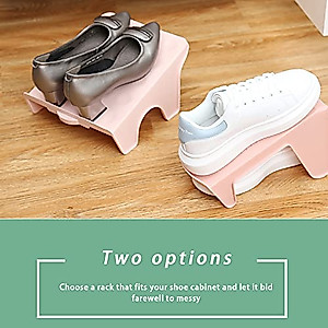 ZXK Shoe Slots Organizer Plastic Shoe Storage Rack Holder Easy Shoe Stacker Closet Organization Space Saver - 10 Pack(S)- 5 Pack(L)