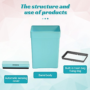 Dkeli Trash Can 13 Gallon Kitchen Trash Can for Bathroom Bedroom Home Office Automatic High-Capacity Plastic Touch Free Garbage Can with Lid Waste Bin 50 Liter, Set of 2