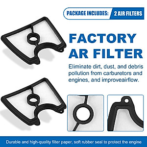 2PC 545112101 Air Filter Part for Husqvarna 125B 125BX 125BVX Leaf Blower Jonsered B2126 BV2126 Blower Craftsman 358794810 358794811 Blower RED MAX HB280 HB281 Blower