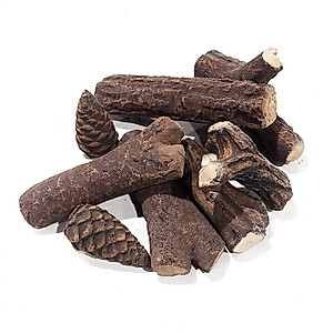 Gas Fireplace Logs Set of 9, Fireplace Logs Ceramic Wood Decoration for Gas Ethanol Firewood Log Set Hand Crafted Pine Cone Wood Use in Indoor, Outdoor