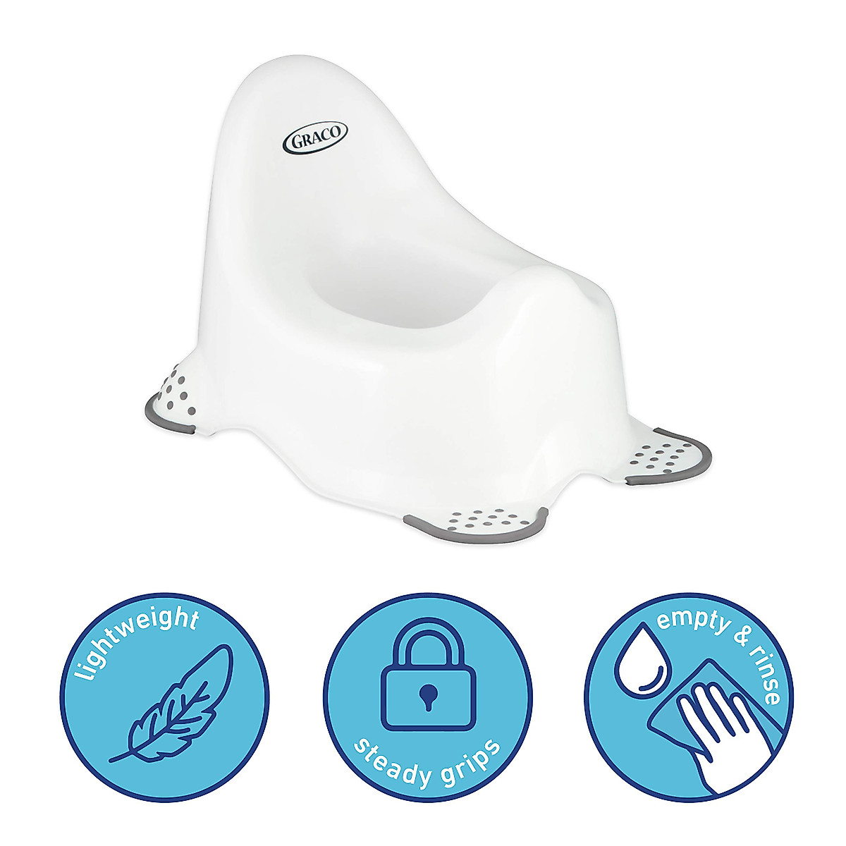 Graco Steady Potty with Anti-Slip Grip - White