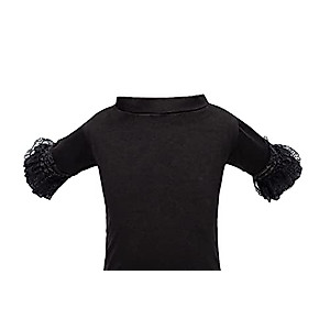 Cute Soft Cotton Dog Vest Roll Collar Breathable Doggy Shirts Clothes with Lace for Small and Medium Dogs and Cats Holiday Birthday Party (Black, XS)