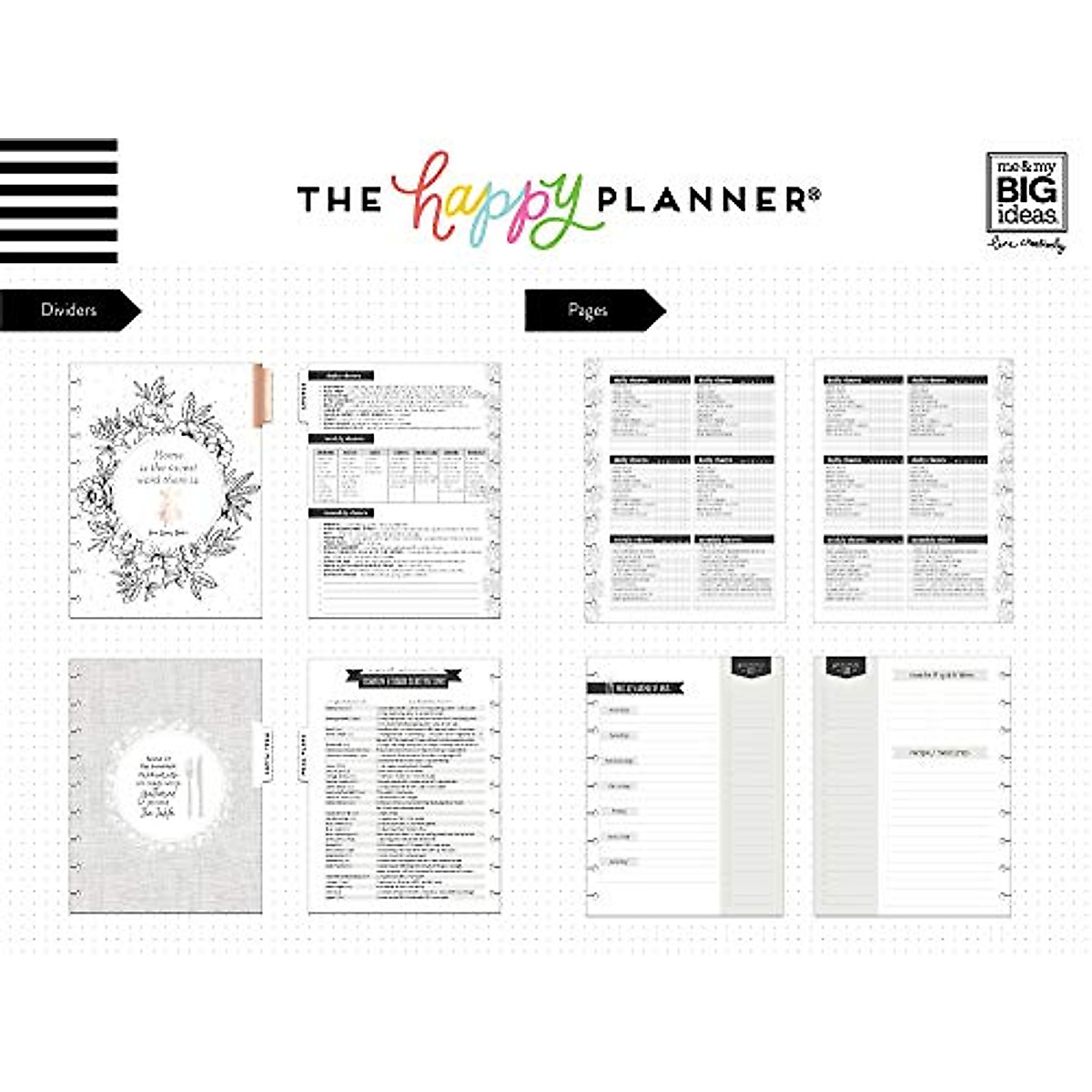 me & my BIG ideas Home Extension Pack - The Happy Planner Scrapbooking Supplies - Organizer for Household Duties - Plan Your Budget & Chores, Make Grocery Lists & Meal Plans - Classic Size