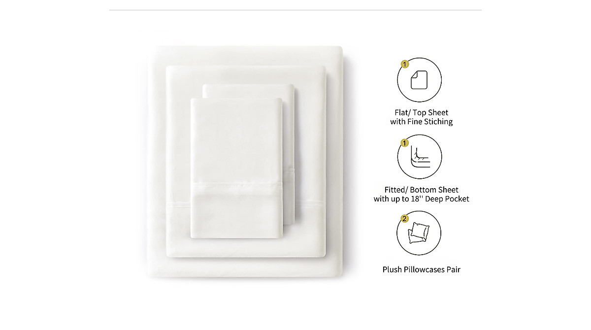 Luxury Ivory Satin Sheets Set - 4-Piece Queen Size