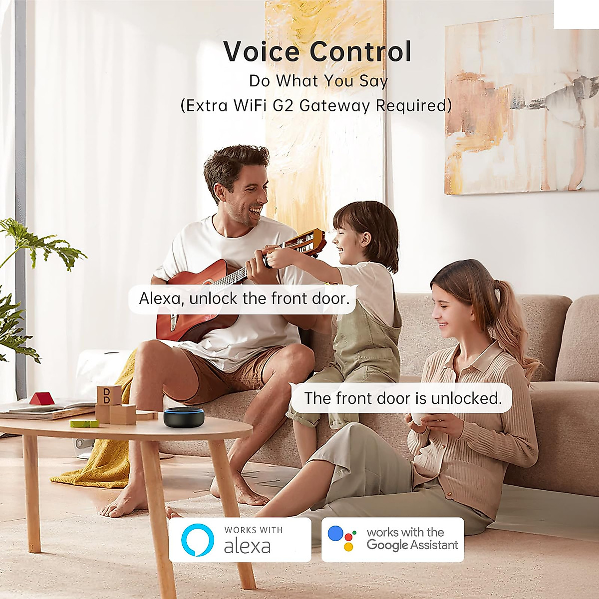 WiFi Smart Lock,SMONET Electronic Digital Bluetooth Smart Deadbolt,Keyless Entry Door Lock with Keypads,Gateway Hub Included, Remotely Control,Work with Alexa,Code for Home Front Door,Silver