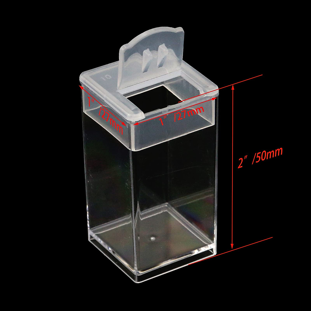 Tighall 20 Pack Diamond Embroidery Storage Jars Small Beads Storage Container Refills Clear Plastic Storage Box for DIY Stitch Tools Nail for Small Object (20Pcs, Square)