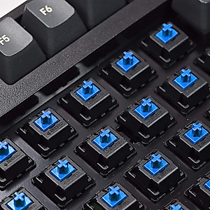 HELLO GANSS Mechanical Gaming Keyboard with Numeric Keypad - Cherry Mx Blue, Wired Keyboard - Programble - PBT Double-Shot Keycaps - US English/Qwert - Black