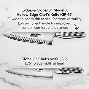 Global Model X Chef's Knife - Made in Japan, 8" (Hollow Edge)