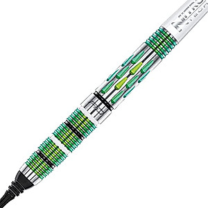 RED DRAGON Artura Screamin' Green 26 Gram Premium Tungsten Darts Set with Flights and Stems