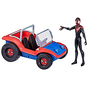 Marvel Spider-Man Spider-Mobile 6-Inch-Scale Vehicle with Miles Morales Action Figure, Toys for Kids Ages 4 and Up